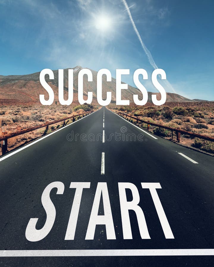 Concept of Start, Move Forward Start Text Written on the Road Stock ...