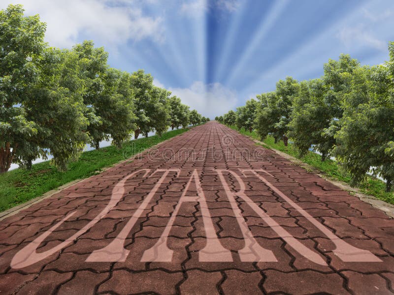 Concept of Start Straight and Beginning, Start Point with a Sign Start ...