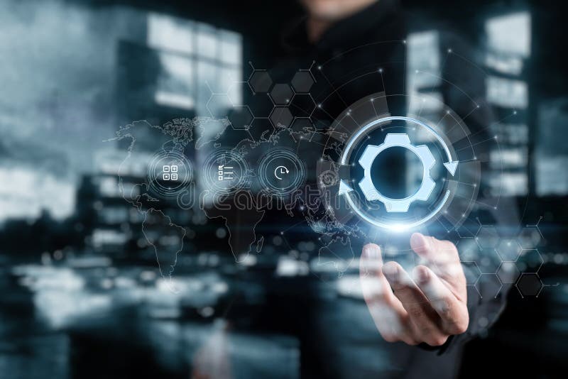 The Concept of Starting or Updating a Technological Process Stock Photo ...