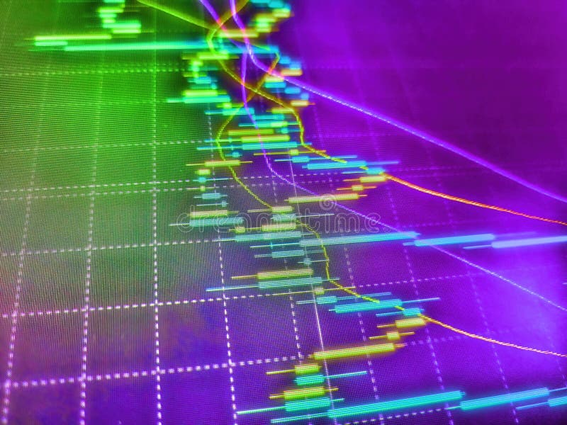 SUCCESS. Stock Market Graphs on the Screen Stock Image - Image of ...