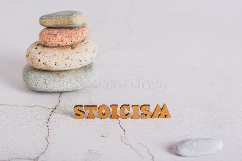 Concept of Stoicism Wooden Letters on the Background of a Pyramid of ...
