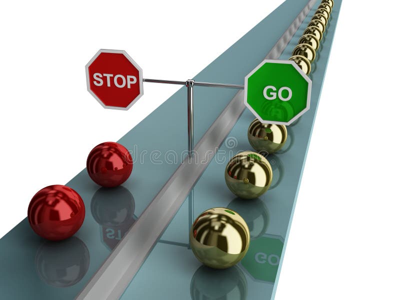 Concept Stop and Go. 3d XL Size Stock Illustration - Illustration of ...
