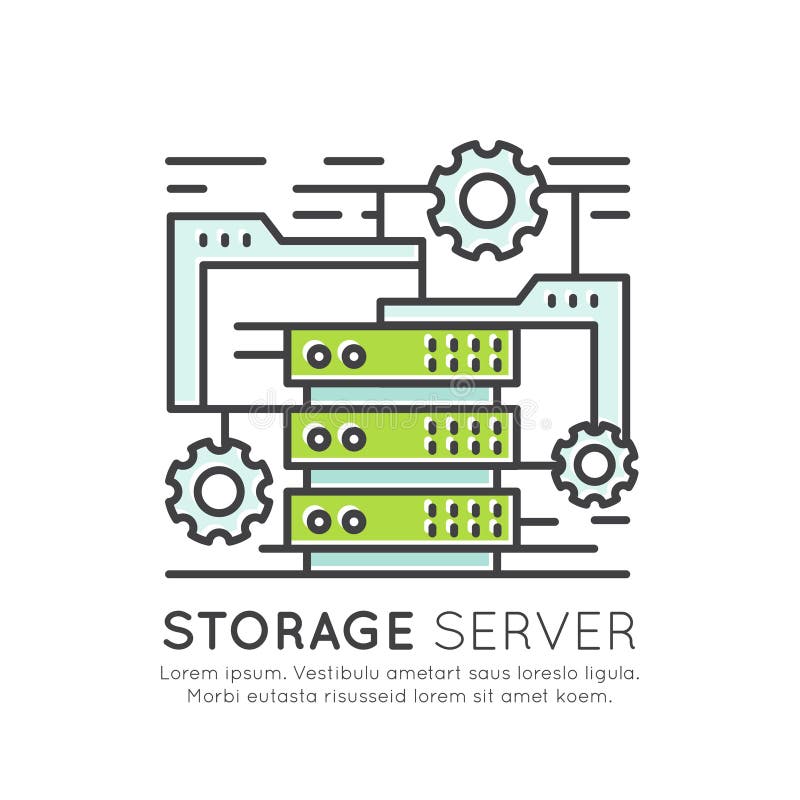 Concept of Storage Server Network Software and Hardware Rack Stock ...