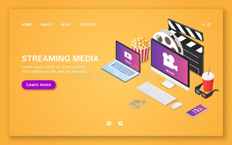 Streaming Media Technology And Multimedia Concept Stock Illustration ...