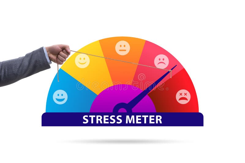 Concept of Stress Meter with Businessman Stock Image - Image of anxiety ...