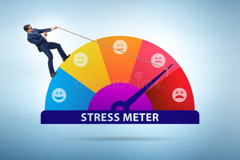 Concept of Stress Meter with Businessman Stock Photo - Image of ...
