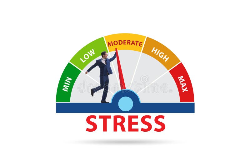 Concept of Stress Meter with Businessman Stock Photo - Image of scale ...