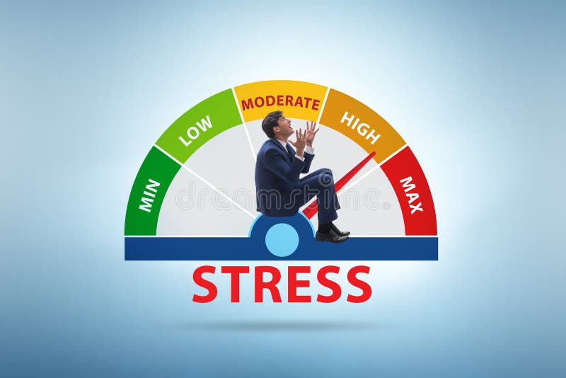 Concept of Stress Meter with Businessman Stock Photo - Image of concept ...