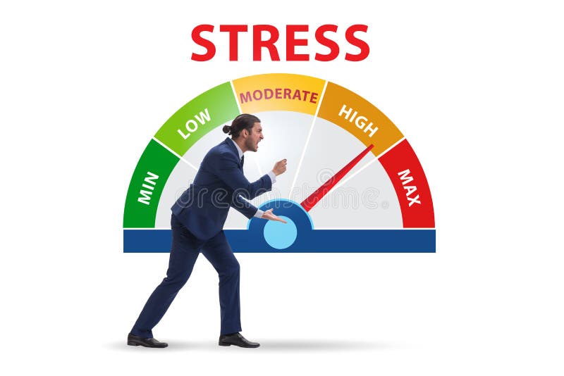 Concept of Stress Meter with Businessman Stock Photo - Image of ...