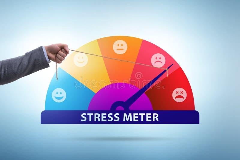 Concept of Stress Meter with Businessman Stock Photo - Image of measure ...