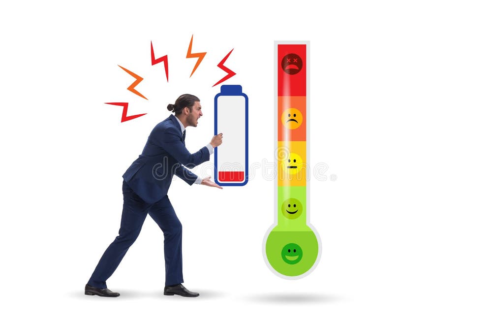 Concept of Stress Meter with Businessman Stock Illustration ...