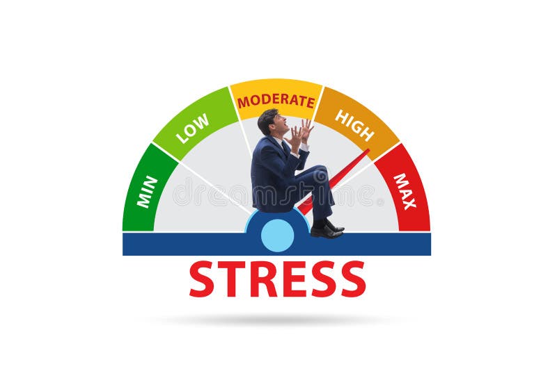 Concept of Stress Meter with Businessman Stock Illustration ...