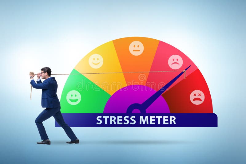 Concept of Stress Meter with Businessman Stock Image - Image of ...