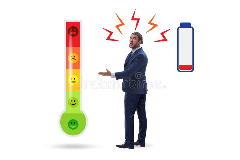 Concept of Stress Meter with Businessman Stock Photo - Image of dial ...