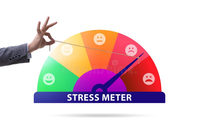 Concept of Stress Meter with Businessman Stock Image - Image of chart ...