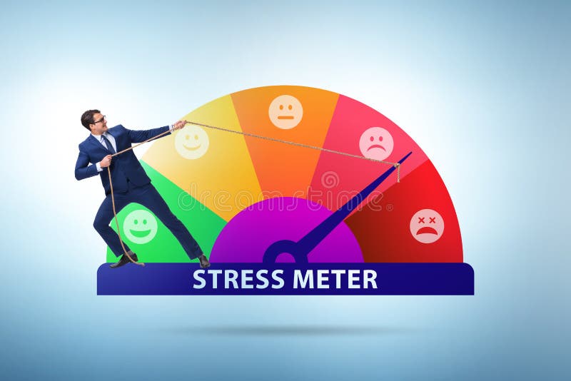 Concept of Stress Meter with Businessman Stock Illustration ...