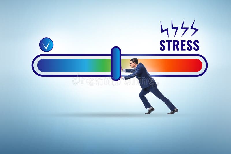 Concept of Stress Meter with Businessman Stock Illustration ...
