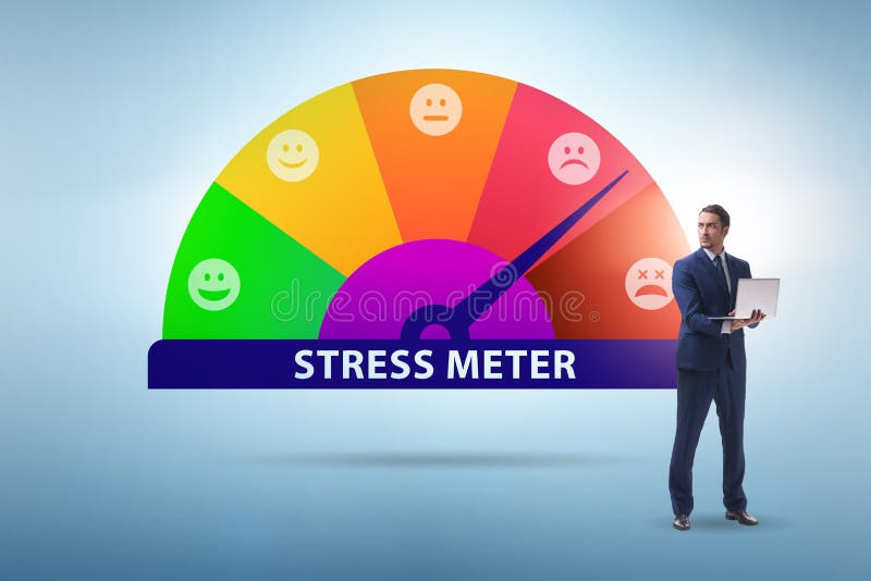 Concept of Stress Meter with Businessman Stock Illustration ...