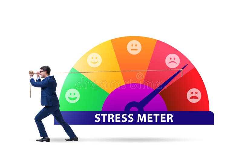 Concept of Stress Meter with Businessman Stock Image - Image of ...