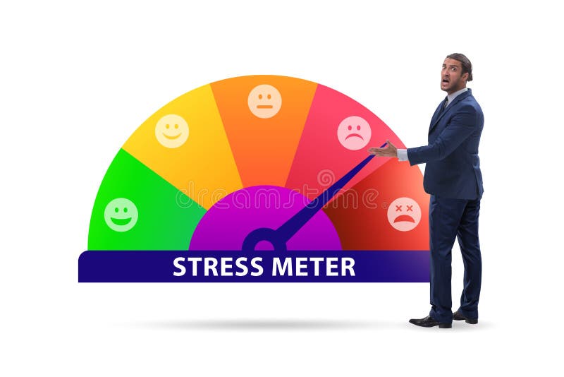 Concept of Stress Meter with Businessman Stock Image - Image of mood ...