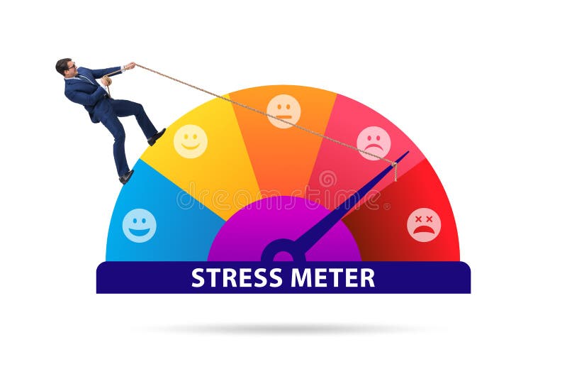 Concept of Stress Meter with Businessman Stock Photo - Image of health ...