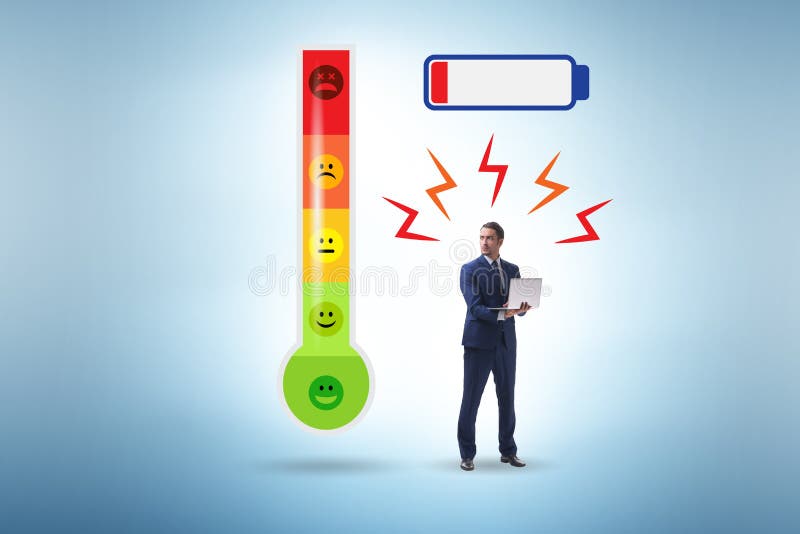 Concept of Stress Meter with Businessman Stock Image - Image of level ...