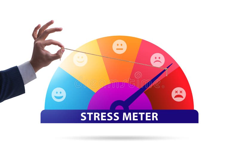 Concept of Stress Meter with Businessman Stock Illustration ...