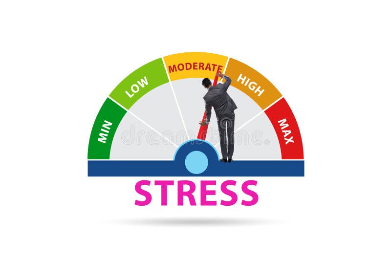 Concept of Stress Meter with Businessman Stock Illustration ...