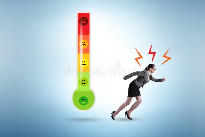 Concept of Stress Meter with Businesswoman Stock Illustration ...