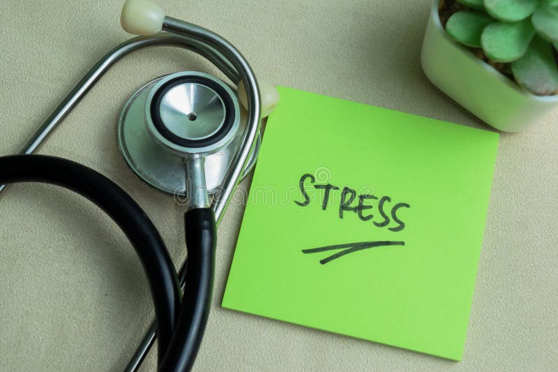 Concept of Stress Write on Sticky Notes with Stethoscope Isolated on ...
