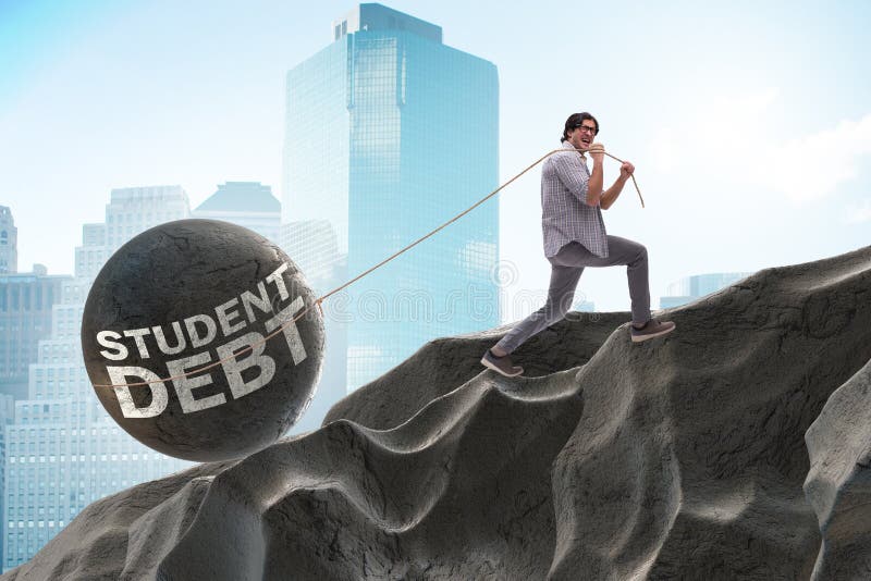 The Concept of Student Loan and Expensive Education Stock Image - Image ...