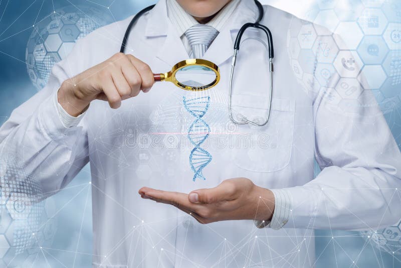 The Concept of the Study and a DNA Scan of the Patient Stock Photo ...