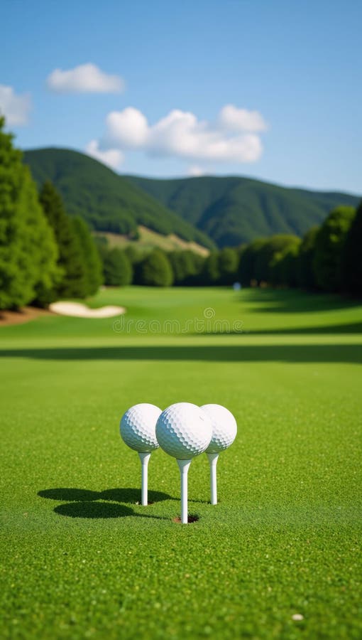 Stylized Image Featuring Peaceful Golf Course Landscape with Undulating ...