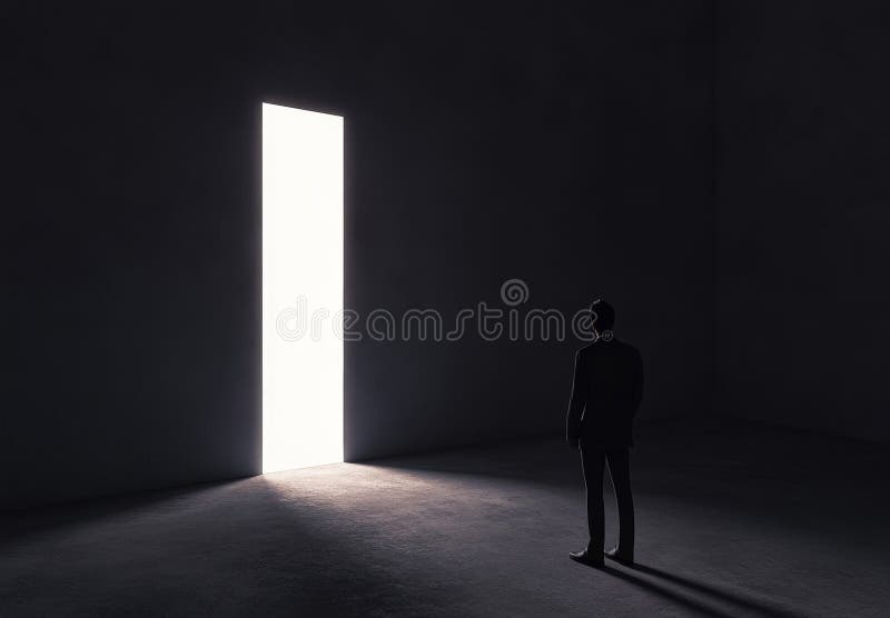 Concept of a Successful Businessman Looking Out of a Bright Daylight ...