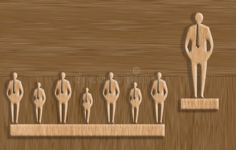 Concept of Successful Leader in Wood Texture Stock Illustration ...