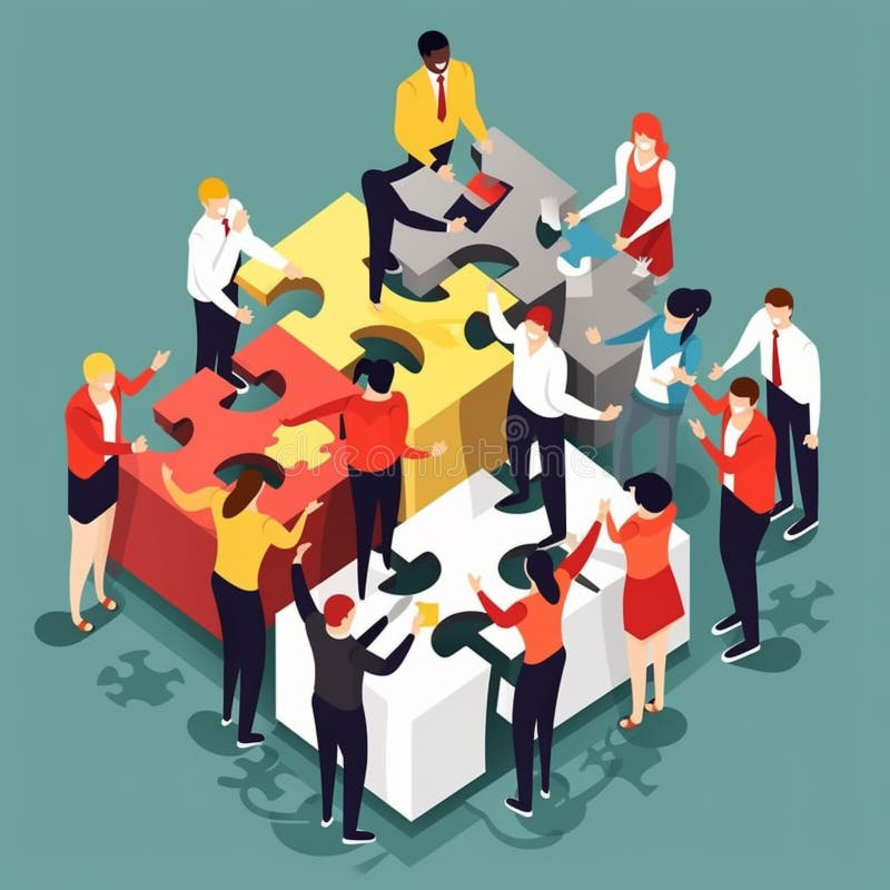 The Concept of Successful Teamwork Stock Illustration - Illustration of ...