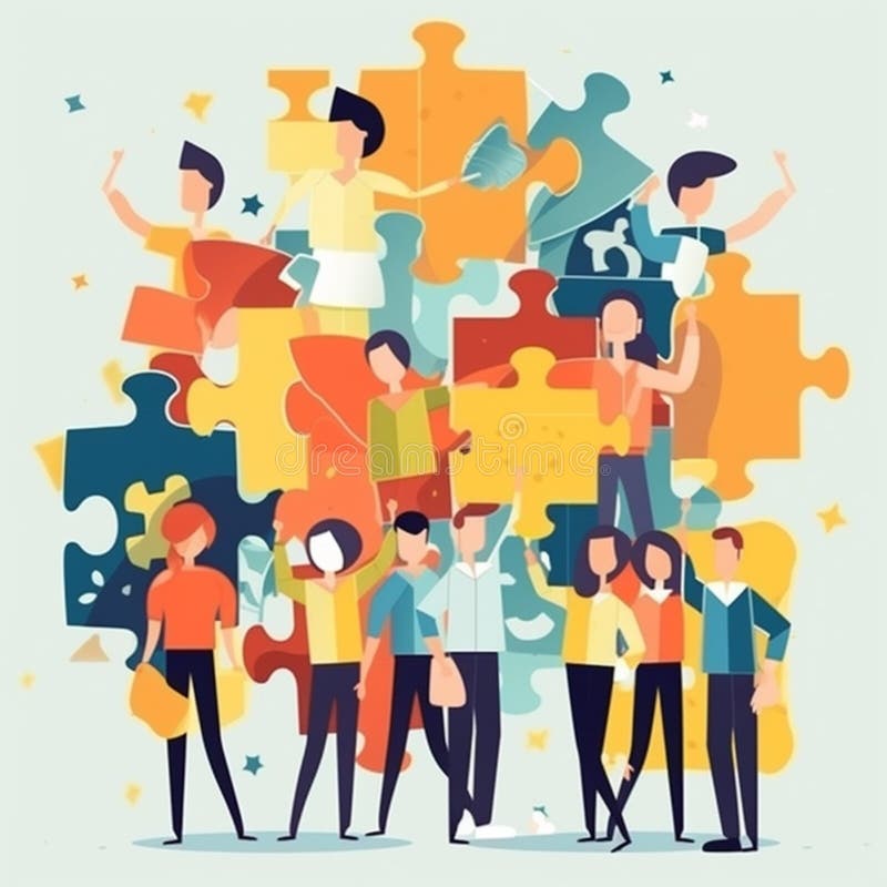 The Concept of Successful Teamwork Stock Illustration - Illustration of ...