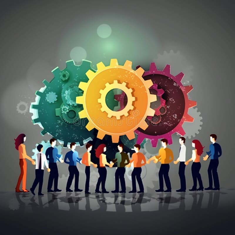 The Concept of Successful Teamwork Stock Illustration - Illustration of ...