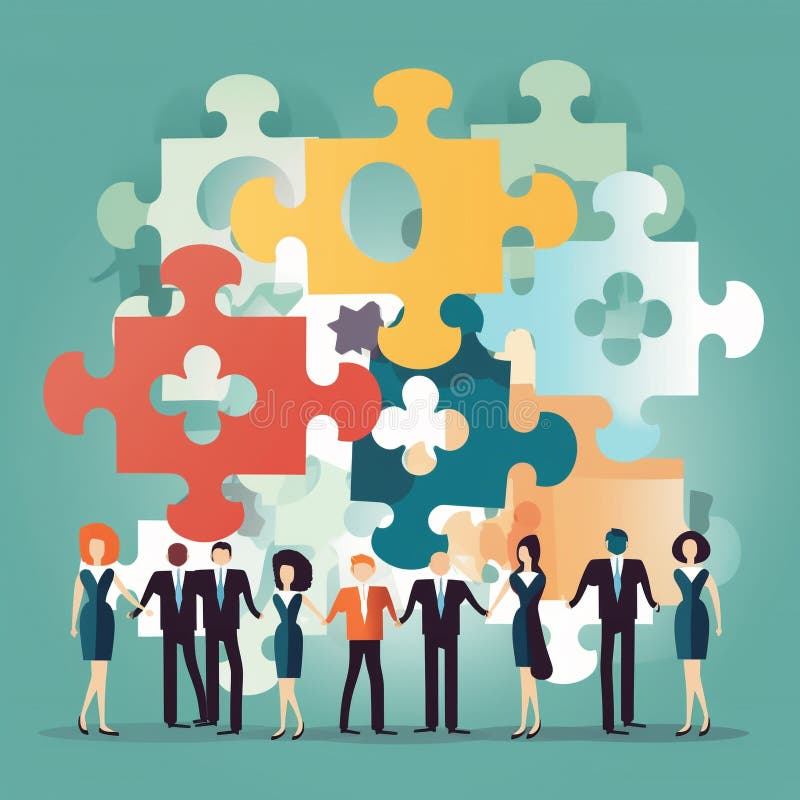 The Concept of Successful Teamwork Stock Illustration - Illustration of ...