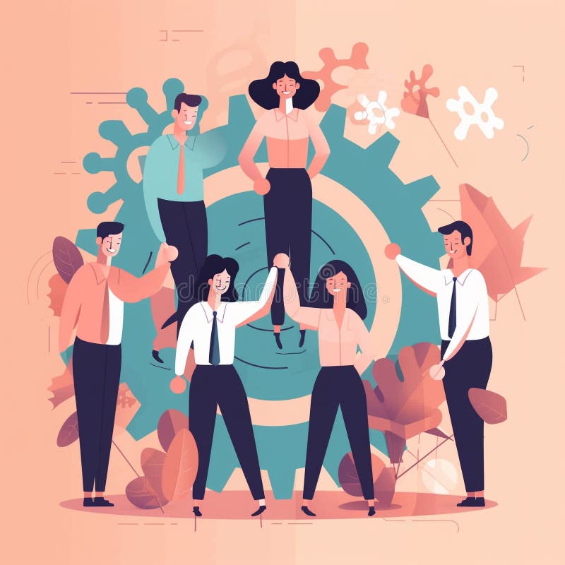 The Concept of Successful Teamwork Stock Illustration - Illustration of ...