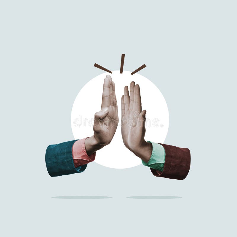 High Five Friend. Art Collage. Stock Image - Image of abstract ...