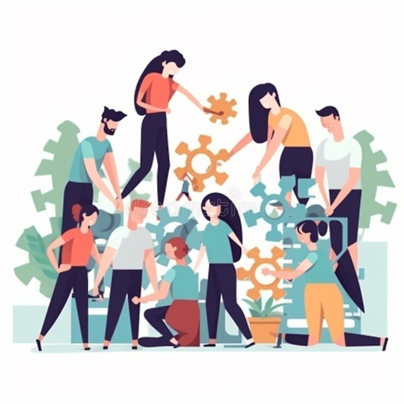 The Concept of Successful Teamwork Stock Illustration - Illustration of ...