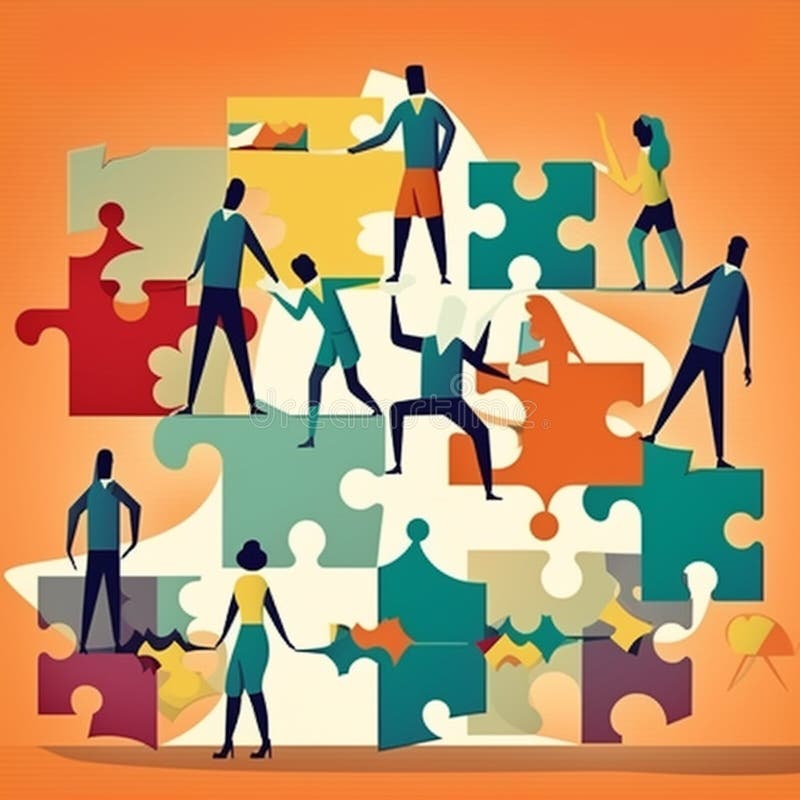 The Concept of Successful Teamwork Stock Illustration - Illustration of ...