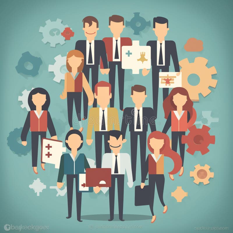The Concept of Successful Teamwork Stock Illustration - Illustration of ...