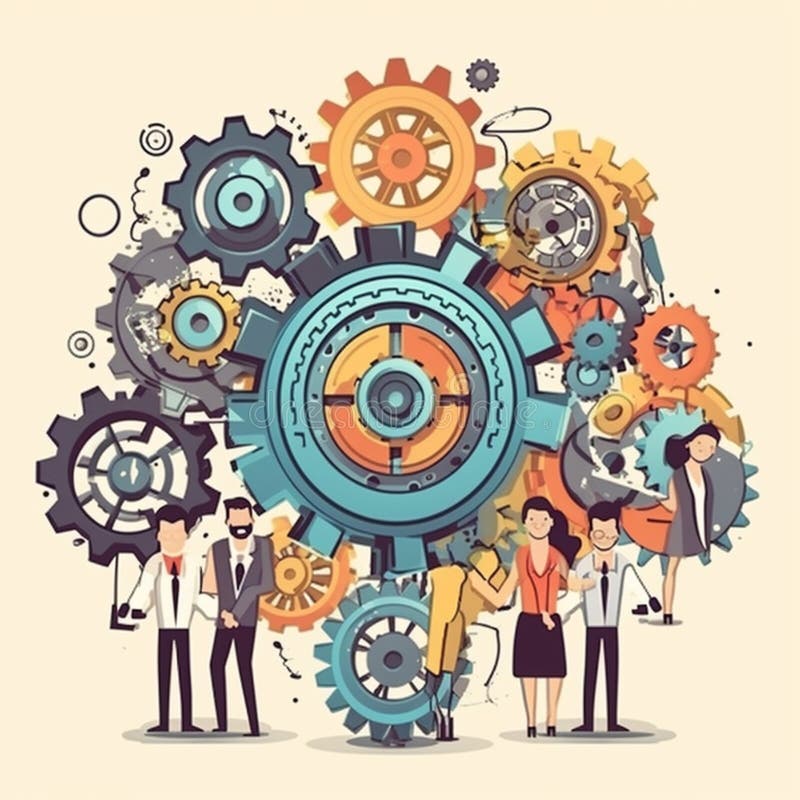 The Concept of Successful Teamwork Stock Illustration - Illustration of ...