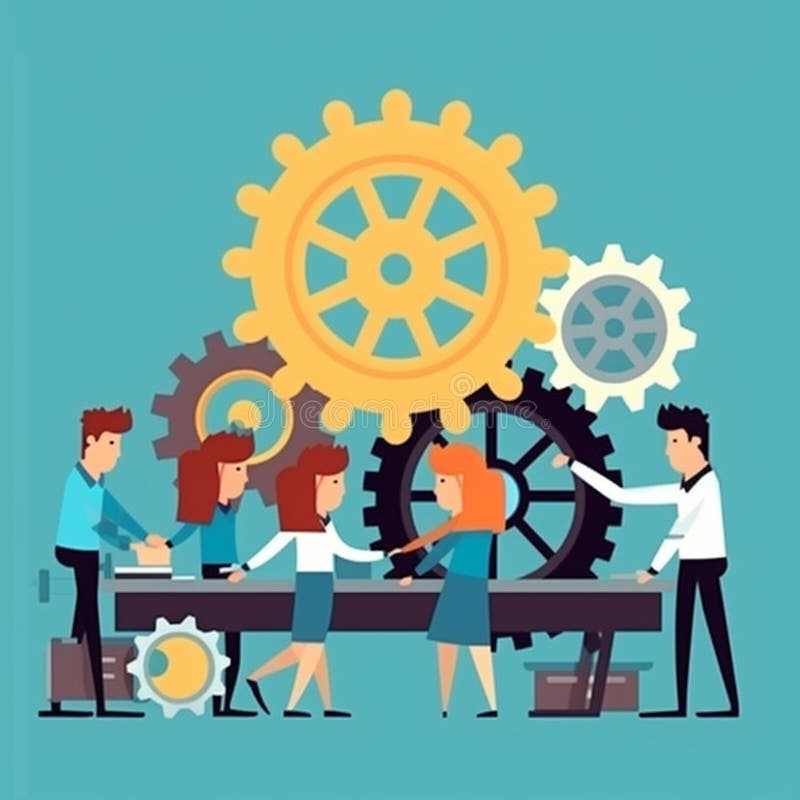 The Concept of Successful Teamwork Stock Illustration - Illustration of ...