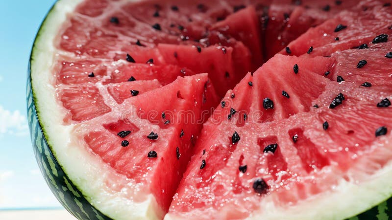 Summertime Bliss a Captivating Close Up of a Juicy Watermelon Slice.AI ...