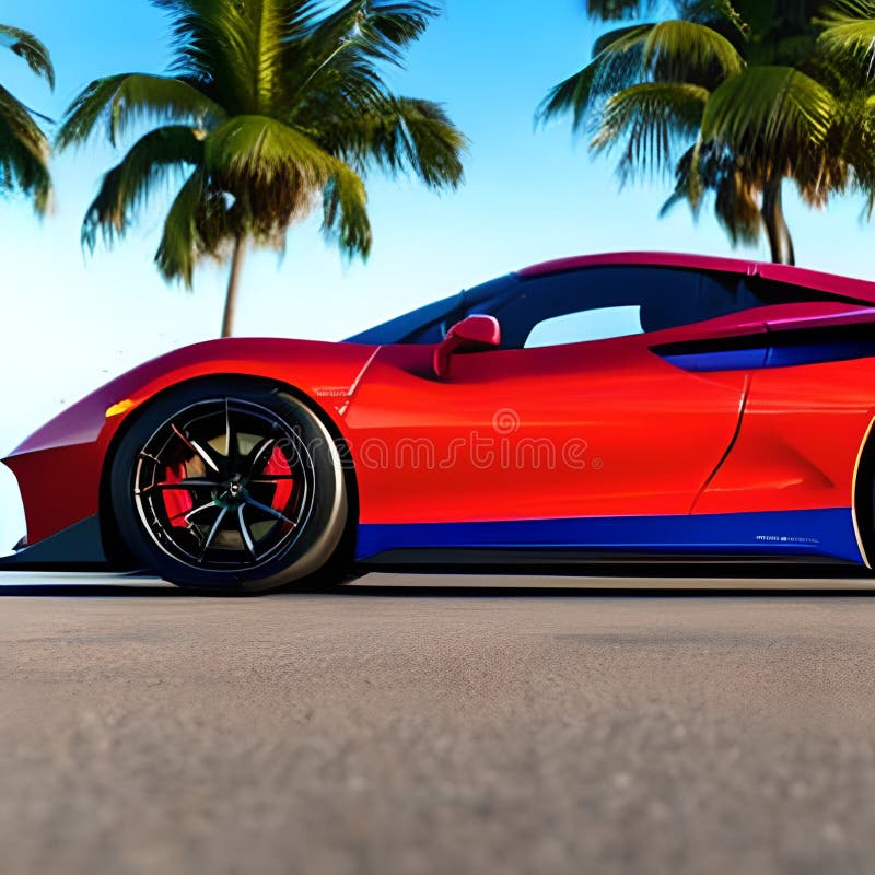 Concept Supercar Driving Through Wide Open Landscape Stock Illustration Illustration Of Wheel