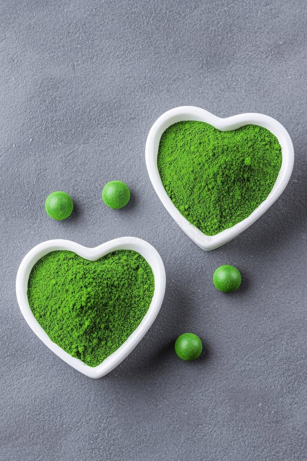 The Concept of Superfood Includes Ground Green Spirulina Algae Powder ...