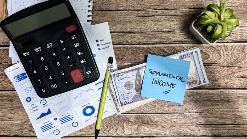 Concept of Supplemental Income Write on Sticky Notes Isolated on Wooden ...